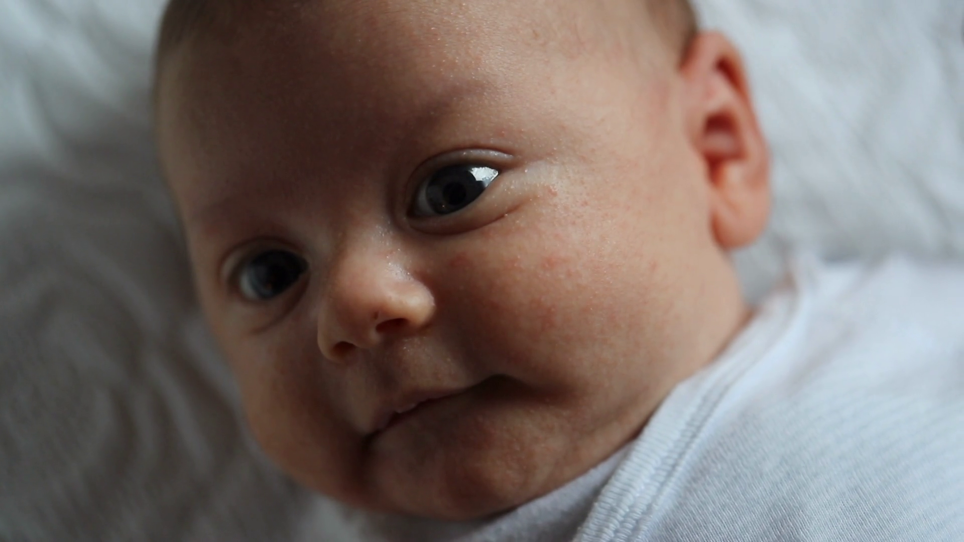 Joyful Spontaneity: Infant's Happy Face Stock Footage SBV-348426814 ...