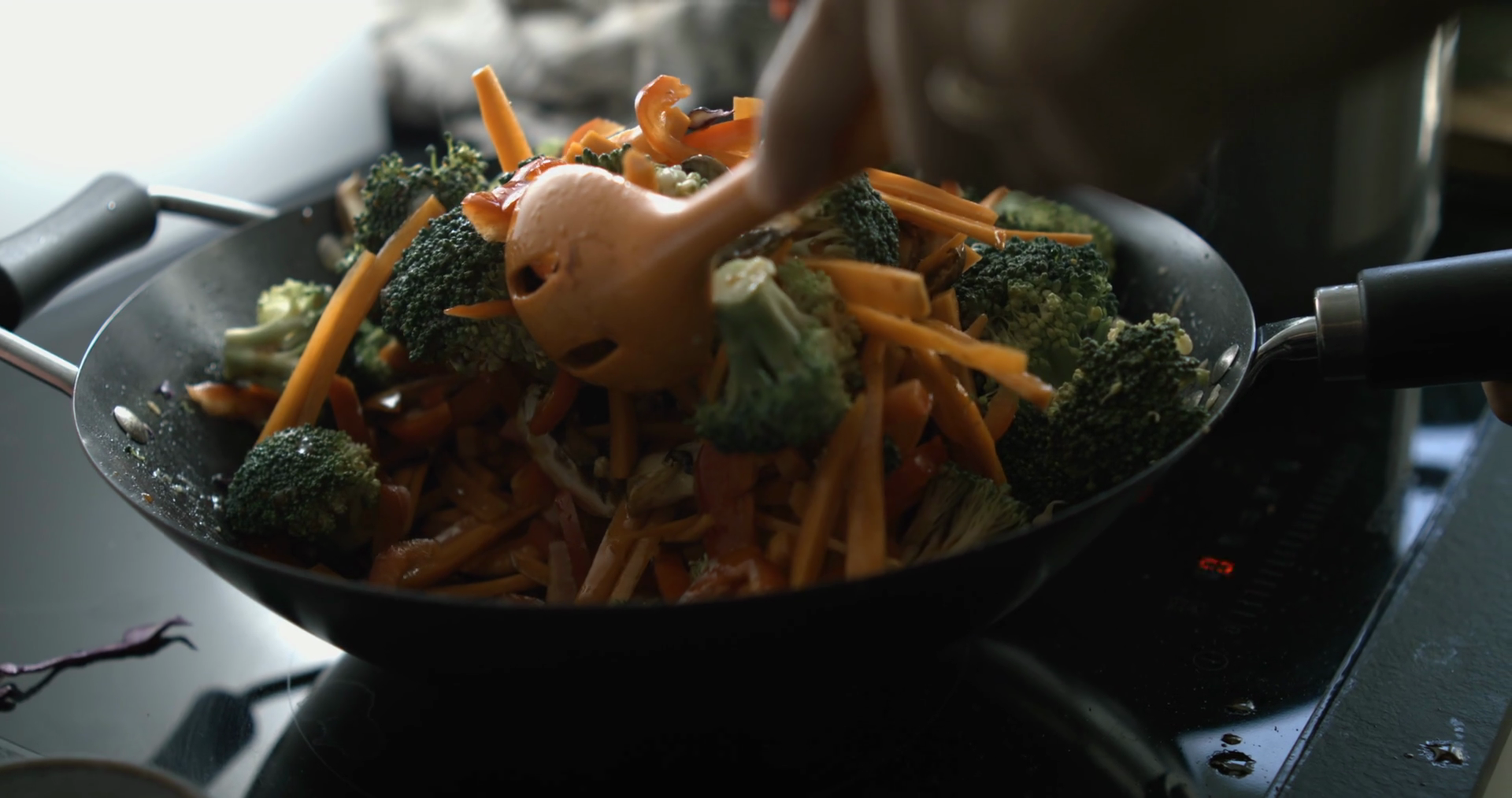 Stirring Yakisoba Food Preparation On Hot Stock Footage SBV-348745104 ...