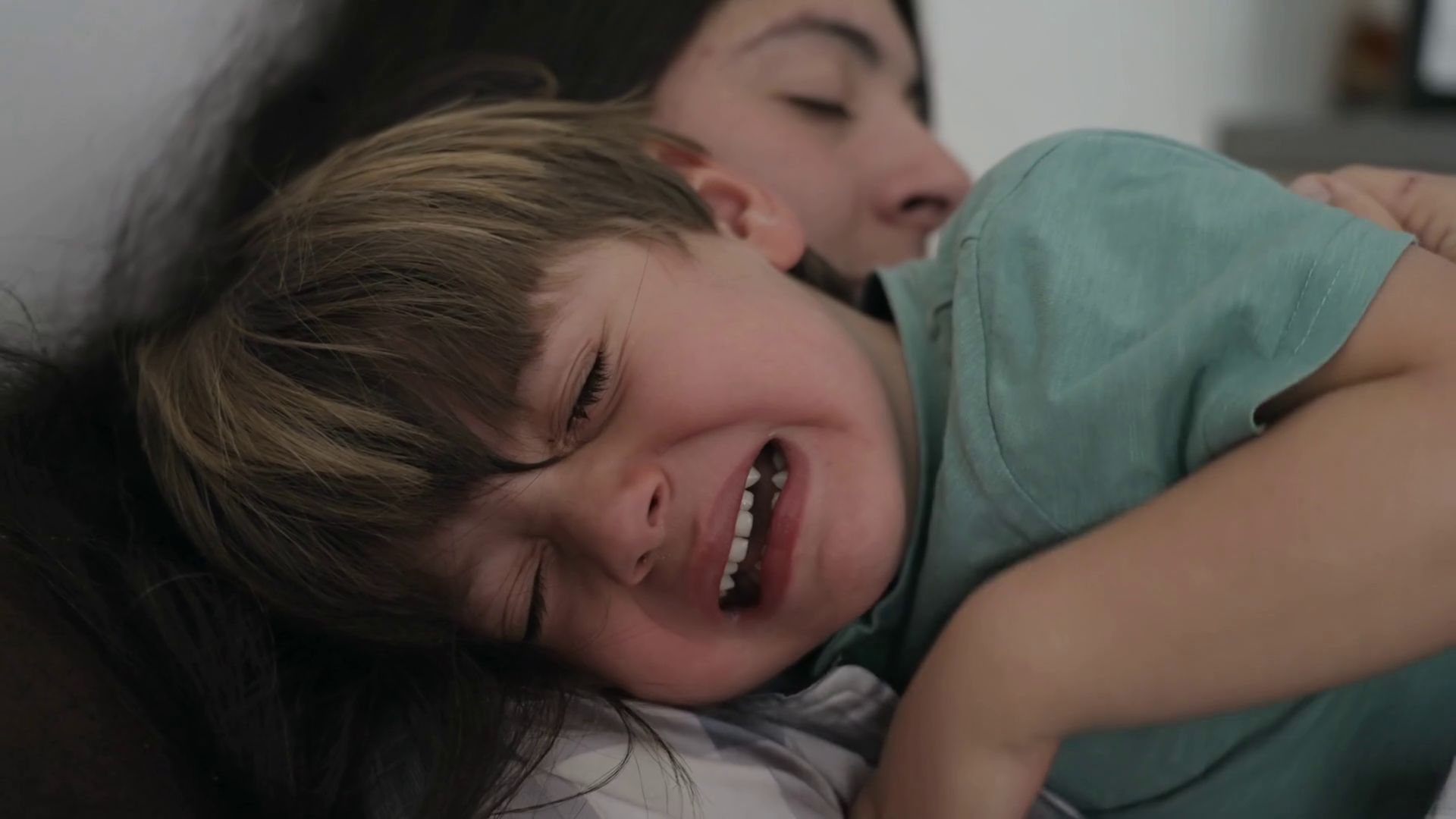 Tearful Crying Child Mother Consoling Sad Stock Footage SBV-348684064 ...