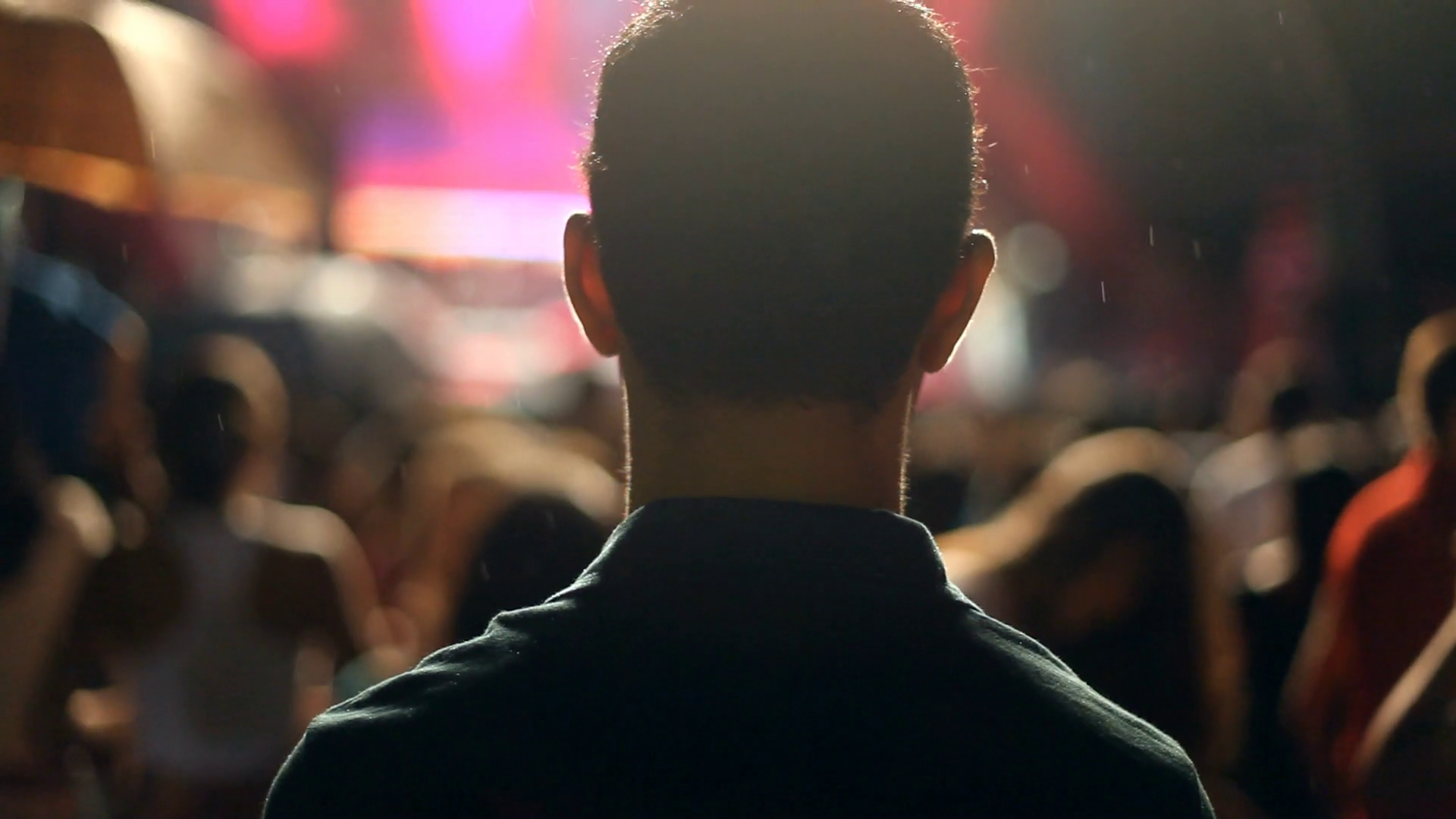 The Back Of Man Watching People Enjoy Stock Footage SBV-348478636 ...