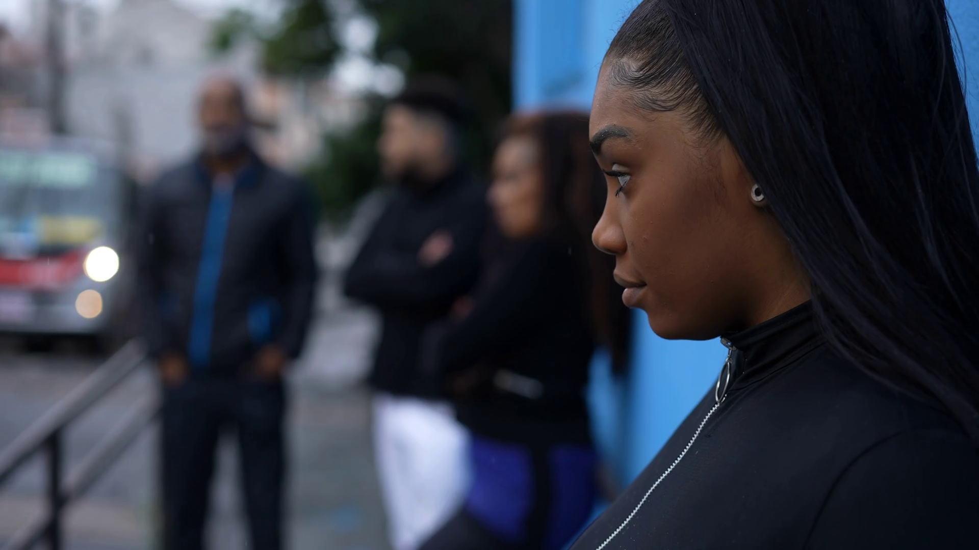 Thoughtful Black Girl Outside In Street Stock Footage SBV-348703652 ...