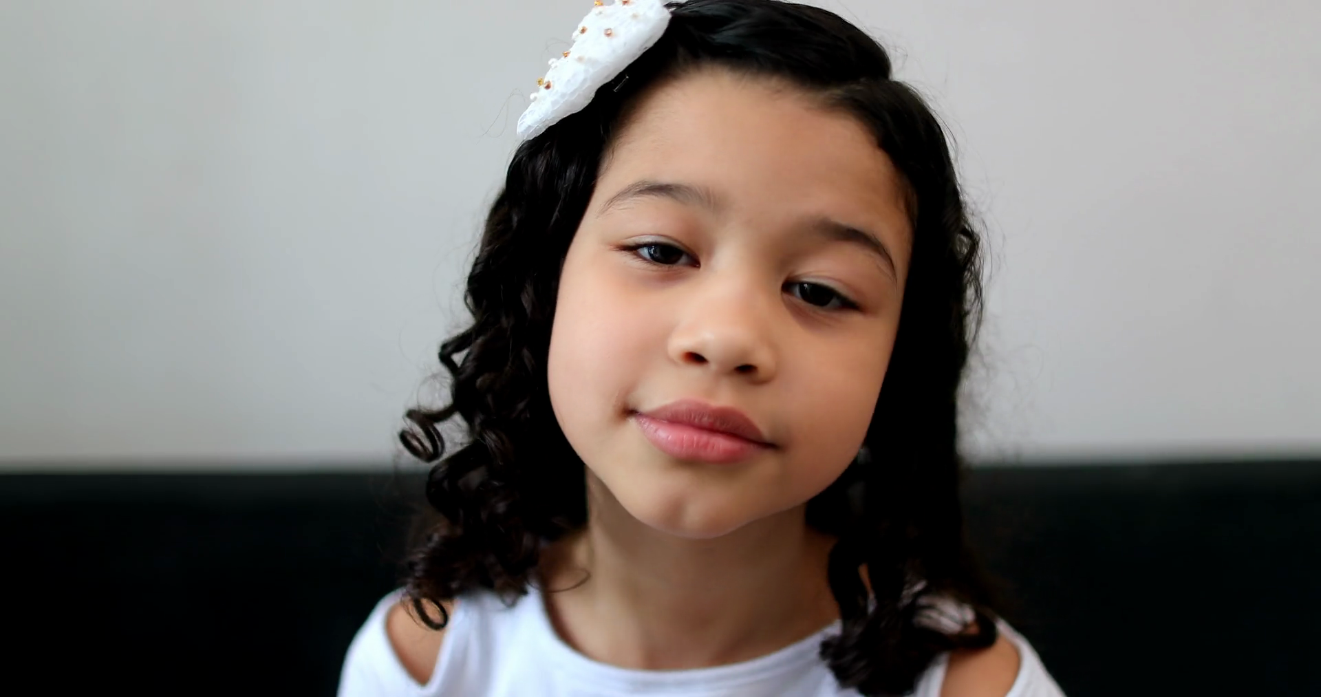 Thoughtful Little Girl Child Thinking Stock Footage SBV-348658059 ...