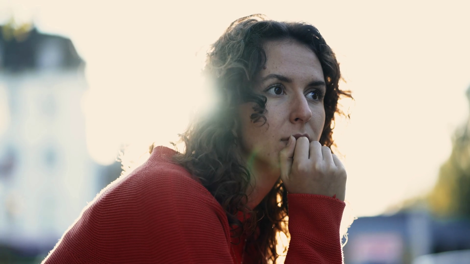 Thoughtful Woman Gazing Into Distance At Stock Footage SBV-348656870 ...
