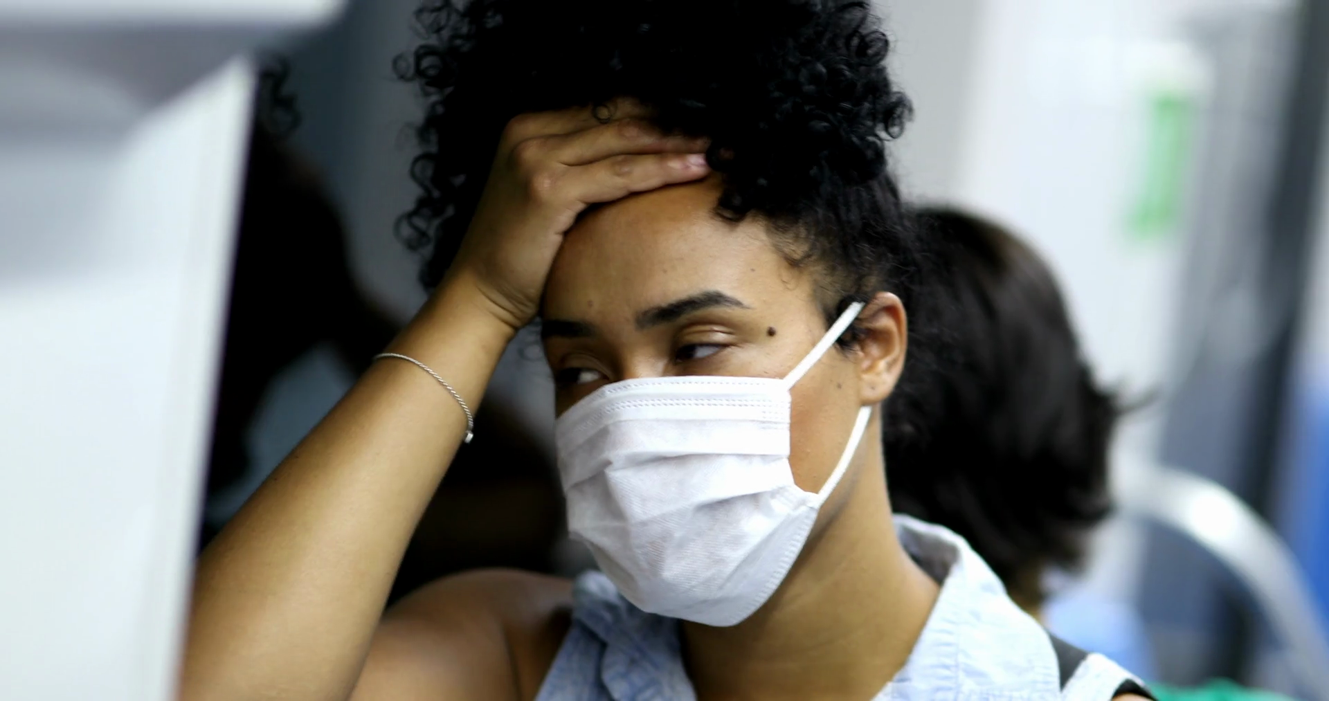 Tired Black Girl Commuting To Work Riding Stock Footage SBV-348477479 ...