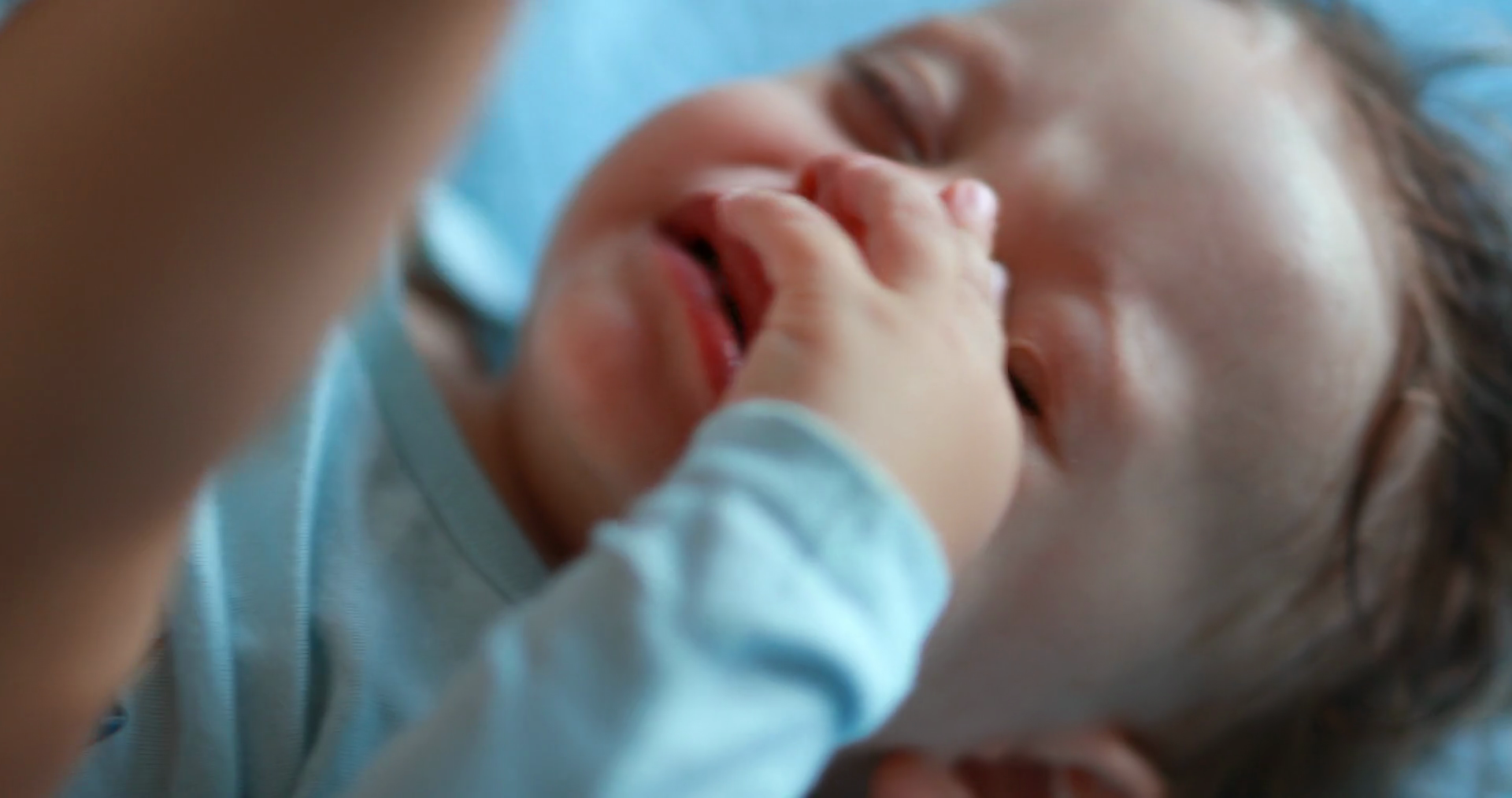 Tired Crying Baby Rubbing Face Eyes With Stock Footage SBV-348546400 ...