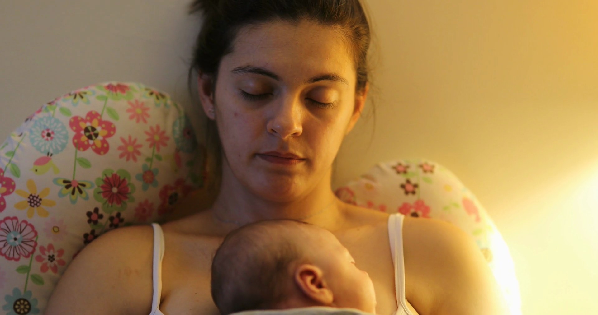 Restful Bond: Tired Mother Finding Rest At Stock Footage SBV-348428370 ...