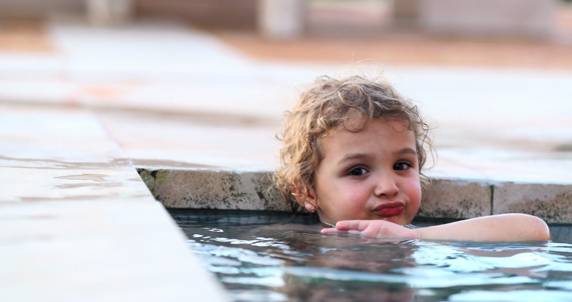 Toddler Child Boy Getting Out Of Swimming Stock Footage SBV-348609003 ...