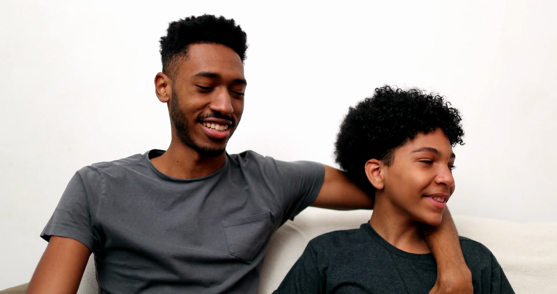 Two African American Brothers Smiling Stock Footage SBV-348631657 ...