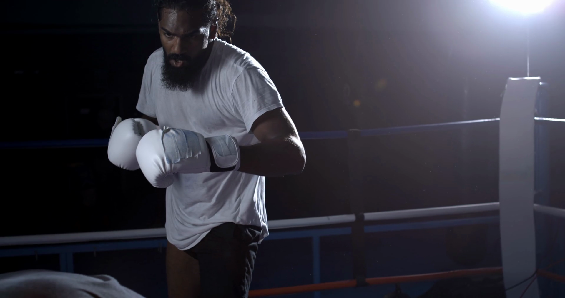 Two Fighters Facing Inside Boxing Ring Stock Footage SBV-348606109 ...