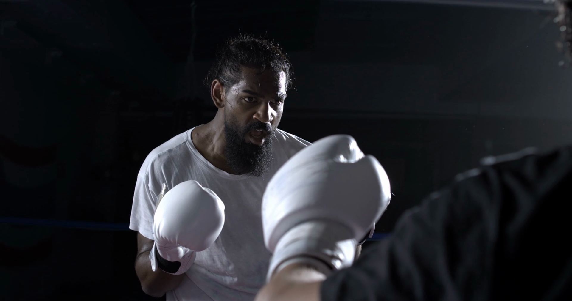 Two Fighters Facing Inside Ring In Slow Stock Footage SBV-348606197 ...