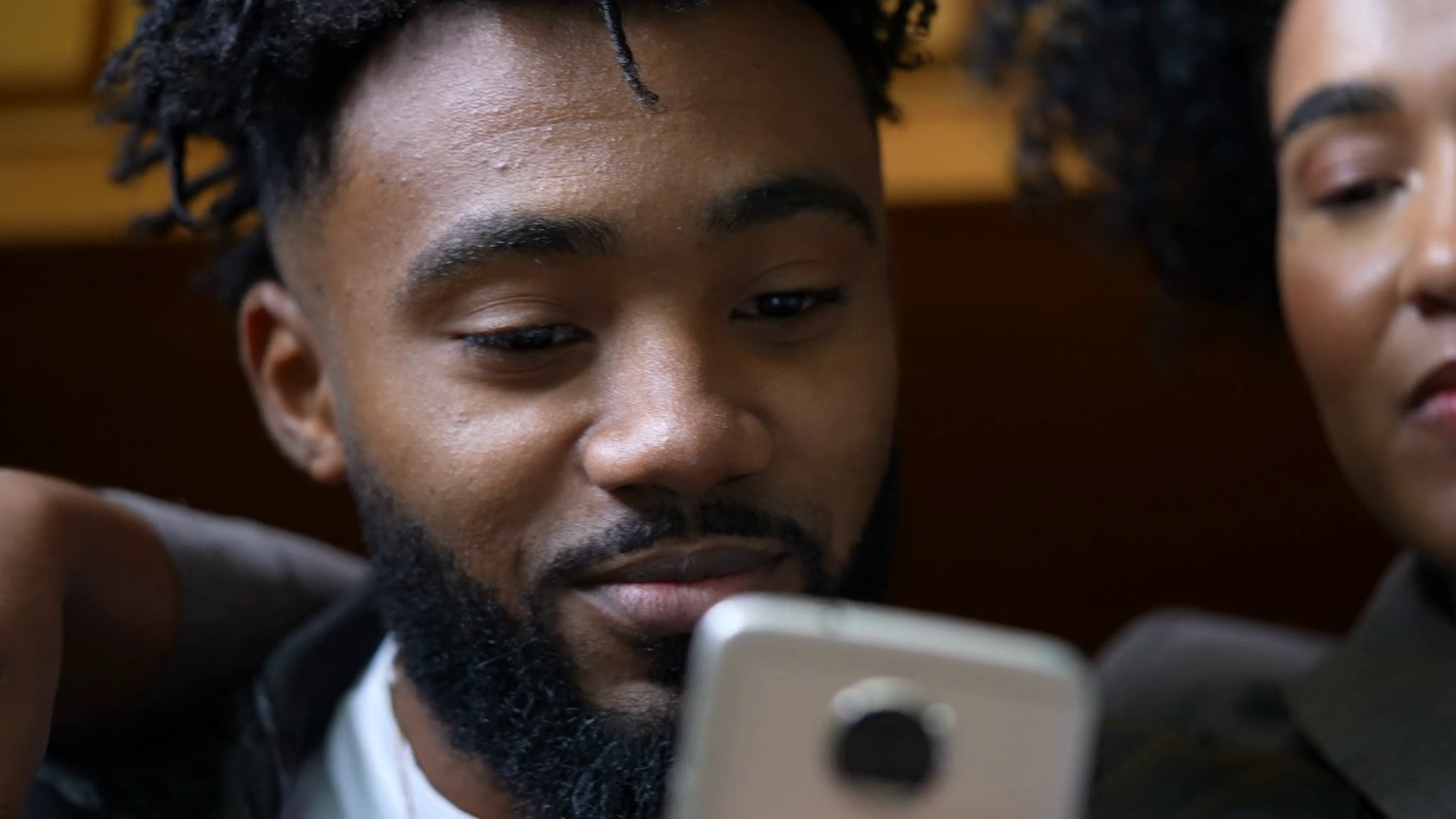 Two People Looking At Cellphone Device Close Stock Footage SBV ...