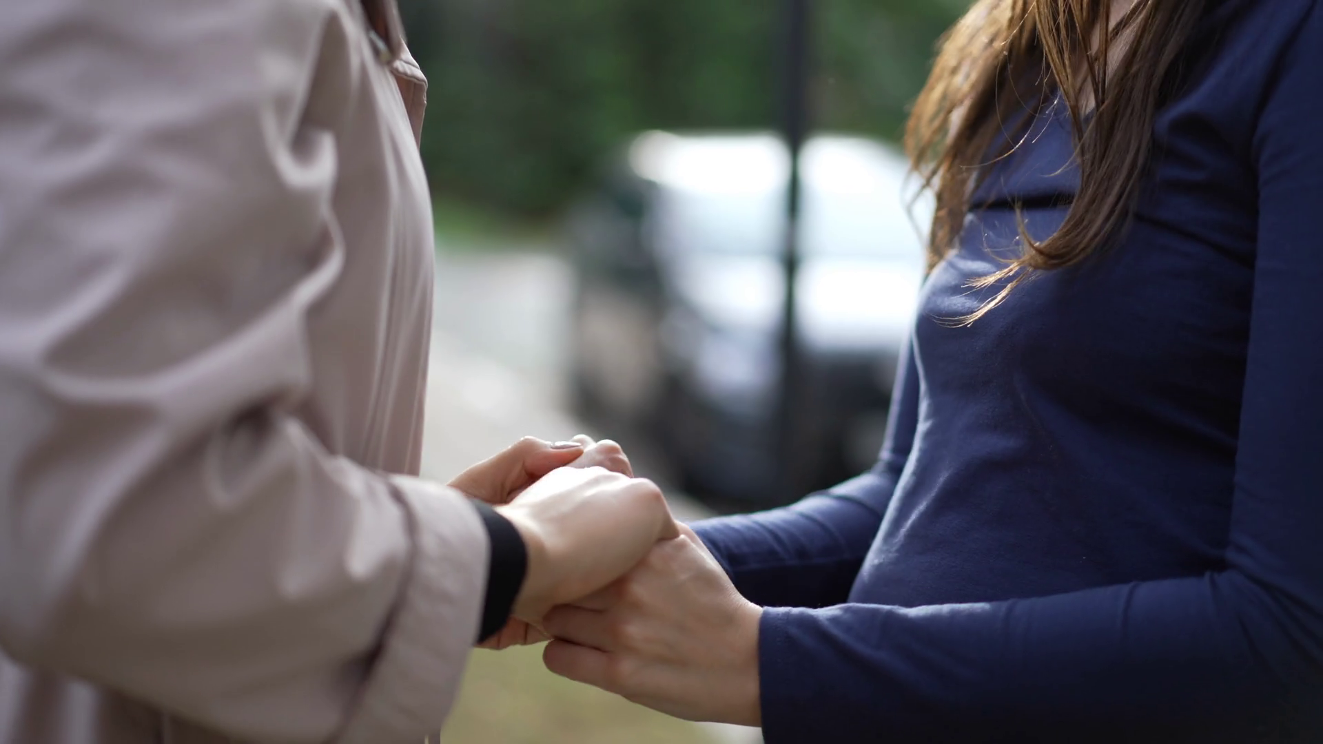 Two Women Holding Hands Together Closeup Stock Footage SBV-348863469 ...