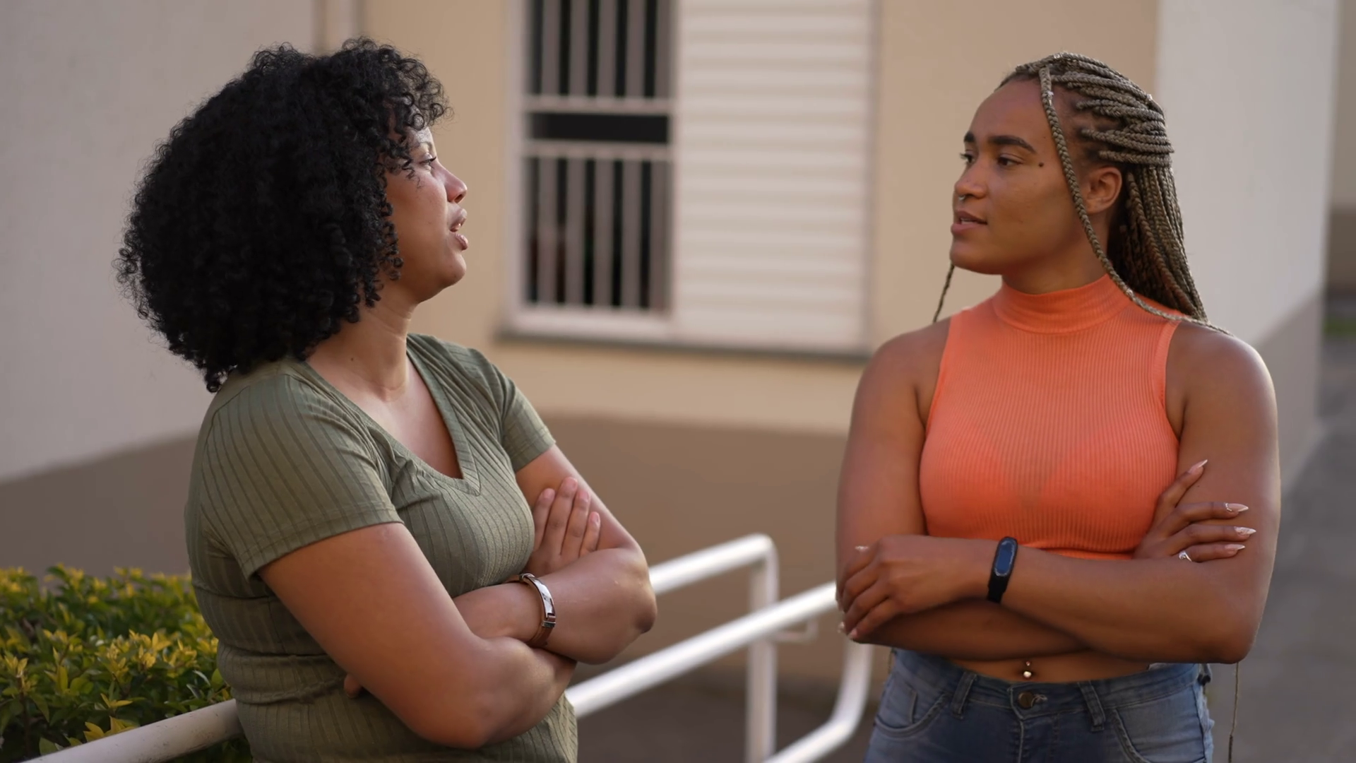 Two Young Hispanic Women In Conversation Stock Footage SBV-348770972 ...