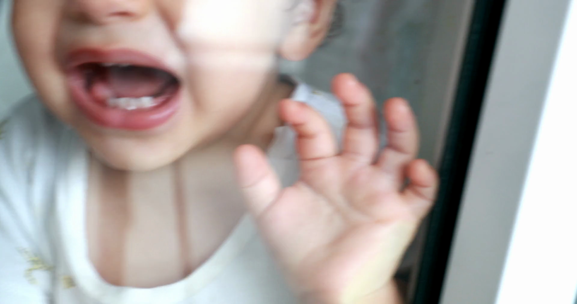 Upset Baby Leaning On Window Wanting To Exit Stock Footage SBV ...