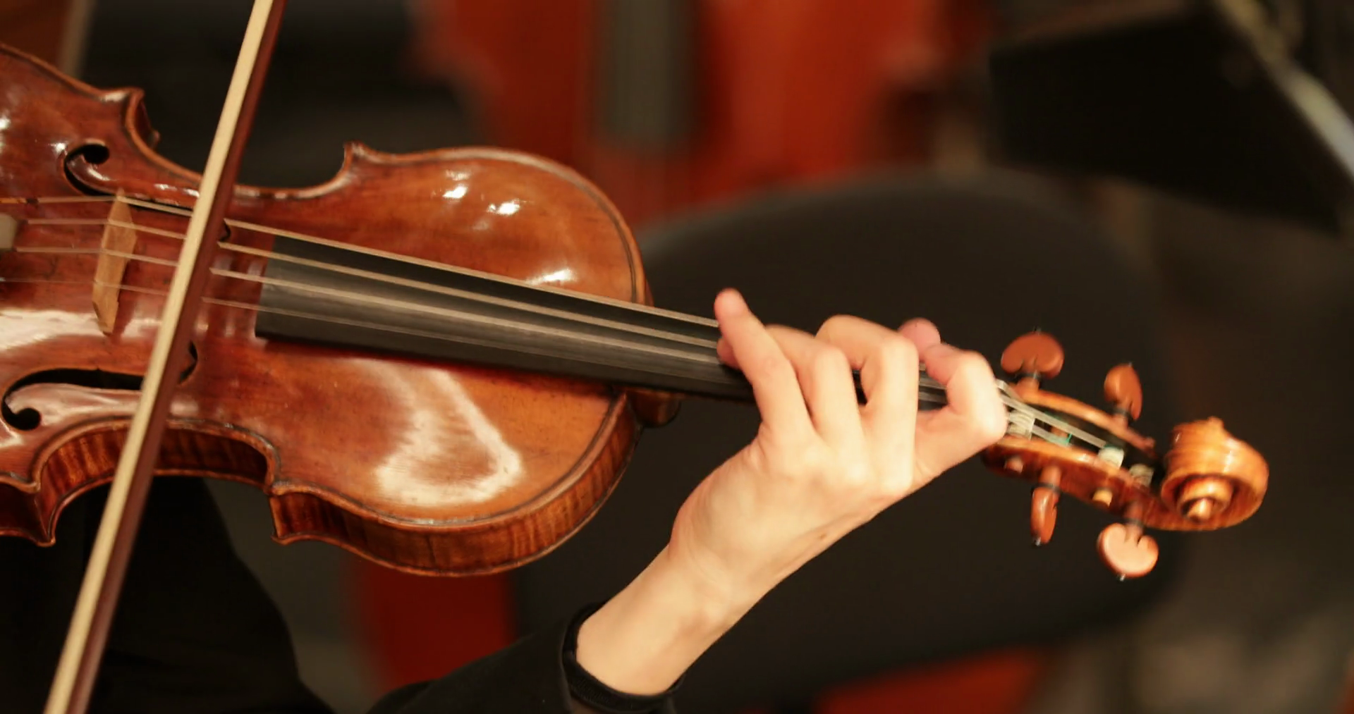 Violinist Playing Violin At Concert Hall Stock Footage SBV-348548048 ...