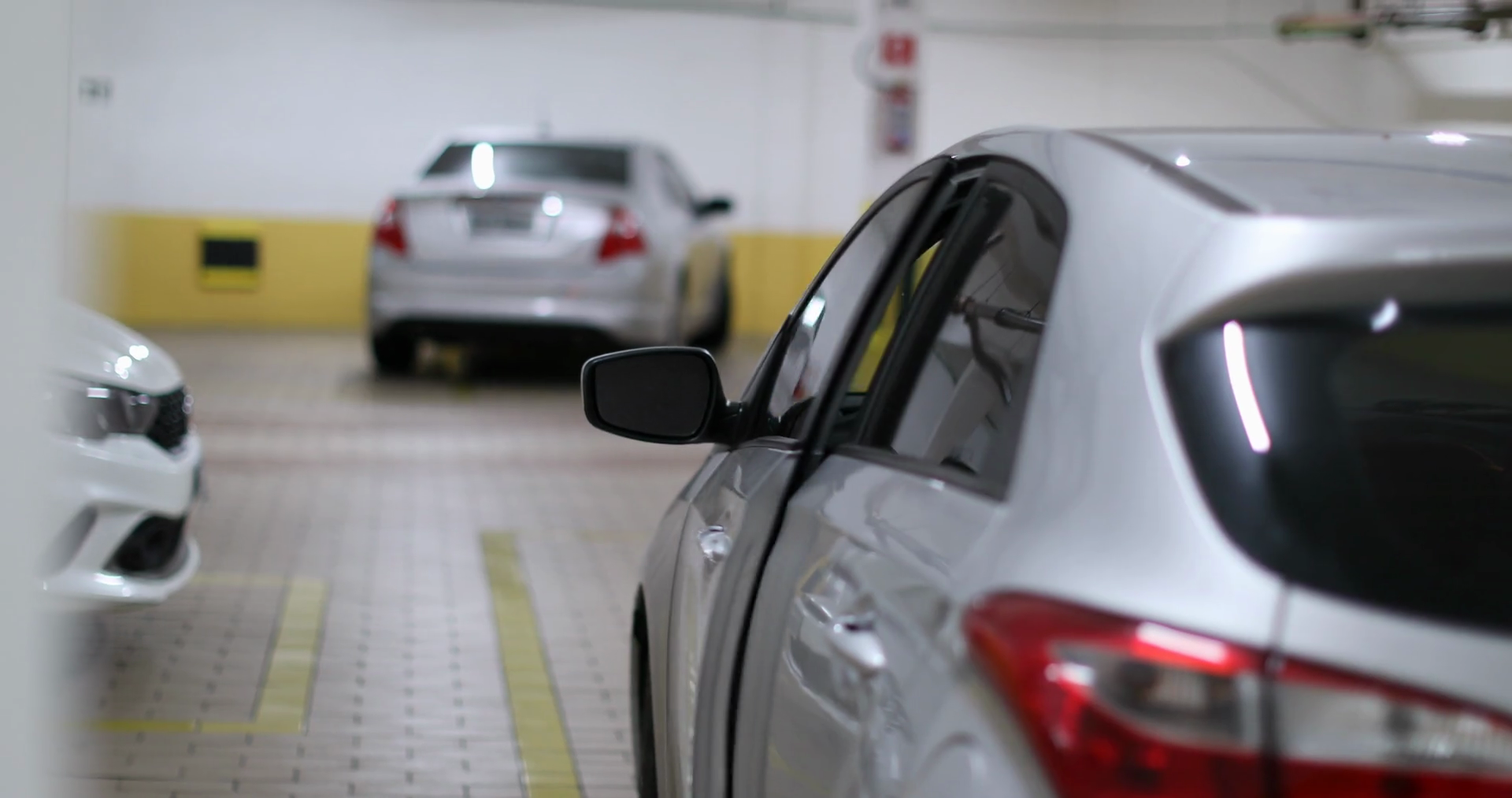 Woman Driver Getting Out Of Car Parking Stock Footage SBV-348530012 ...