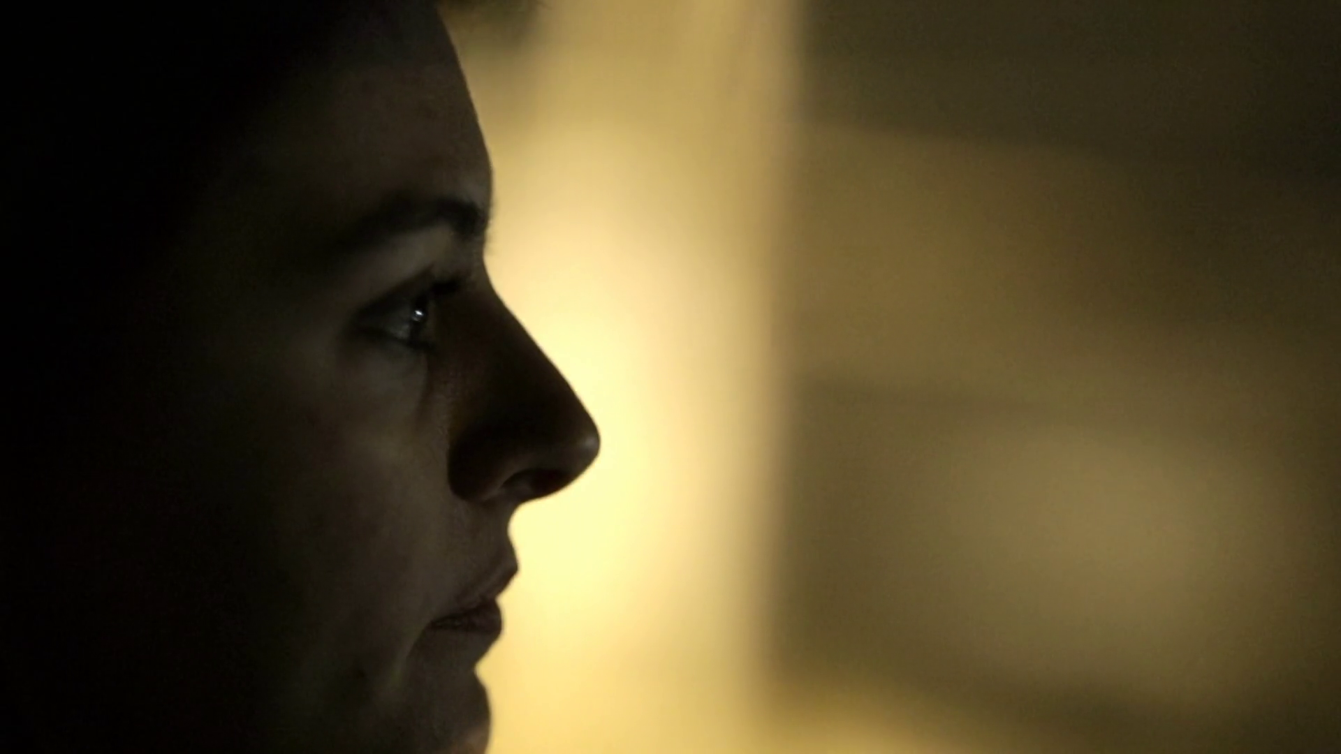 Woman Driving At Night Profile Close-up Face Stock Footage SBV ...