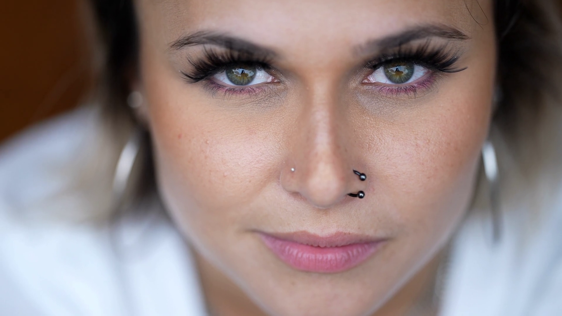 Woman Extreme Close Up Face Eyes Looking At Stock Footage SBV-348715334 ...