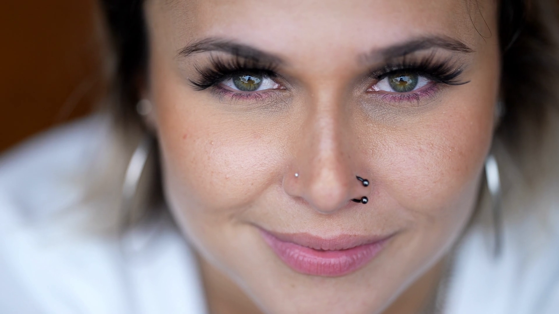 Woman Face Smiling Extreme Close Up Eyes Stock Footage SBV-348715344 ...