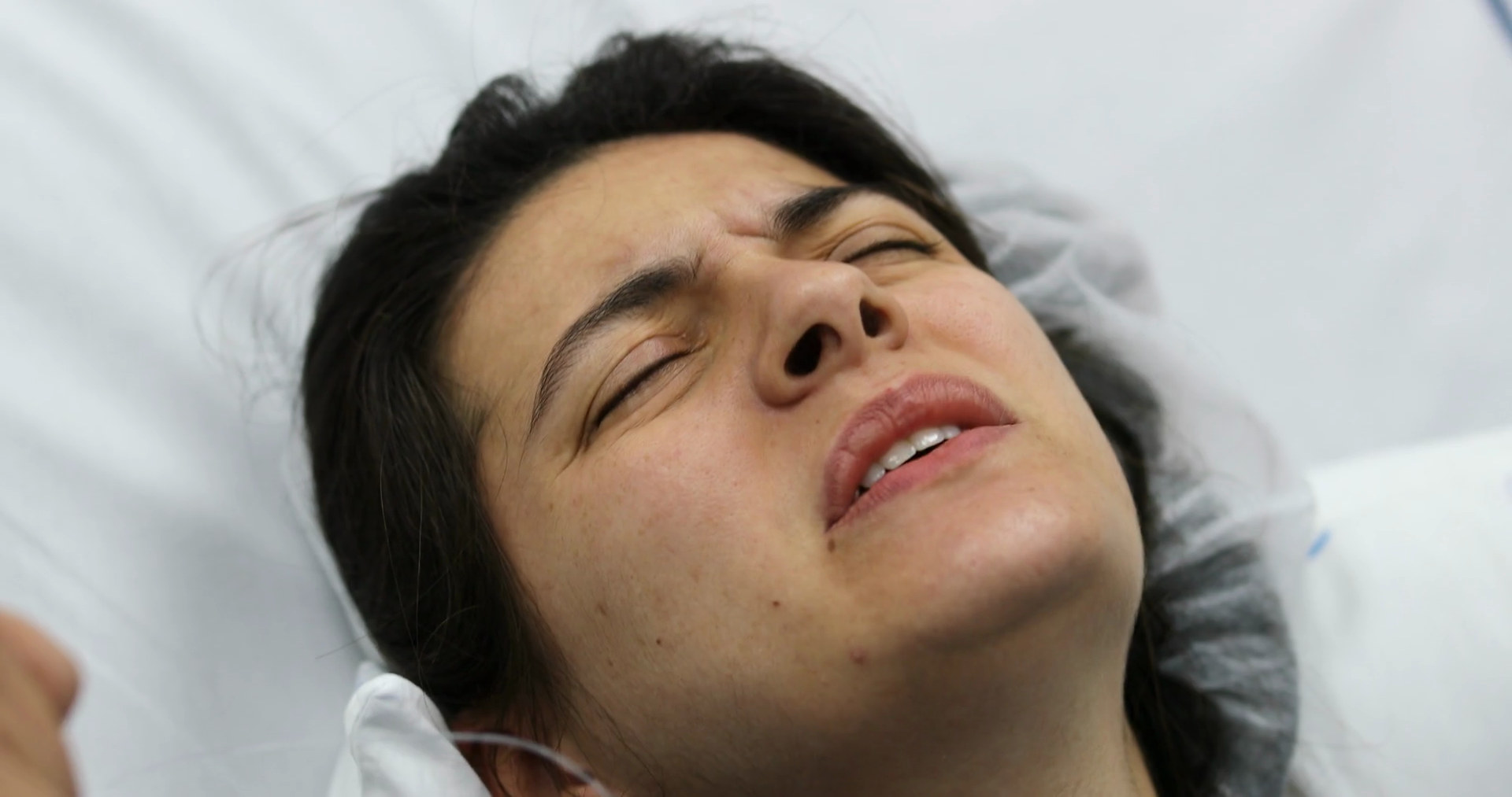 Embracing Birth: Woman In Labor Facing Pain Stock Footage SBV-348434662 ...