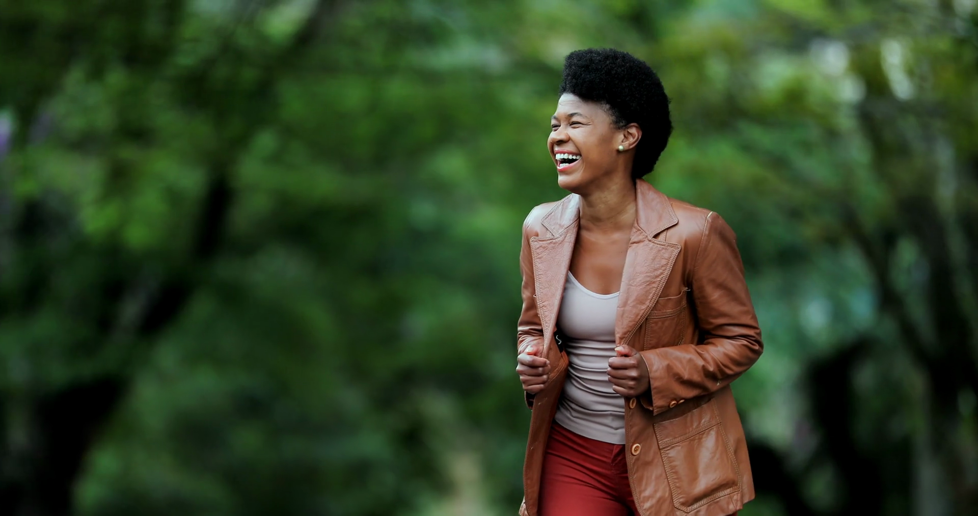 Happy African Woman Laughing In Park Stock Footage SBV-348488614 ...