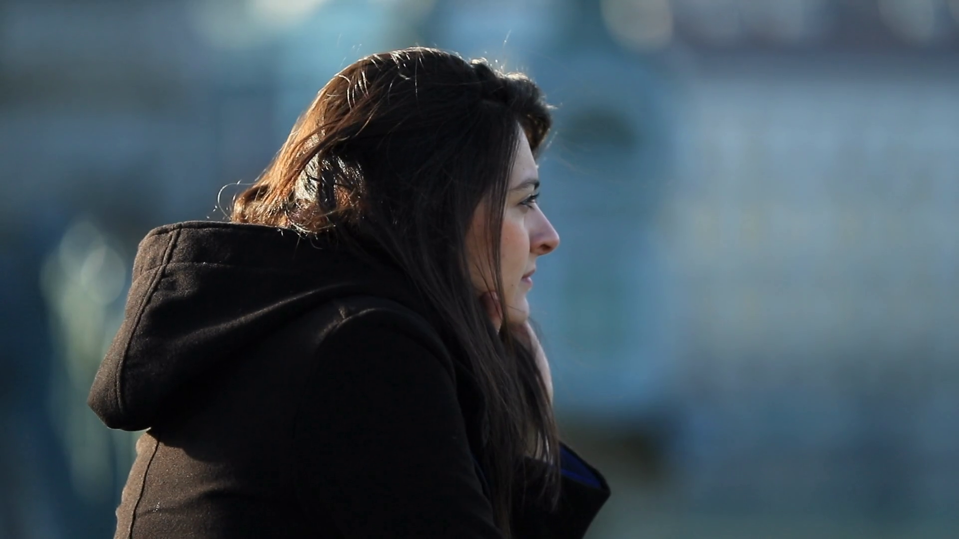 Woman Looking Out To Horizon Thoughtful Stock Footage SBV-348541304 ...