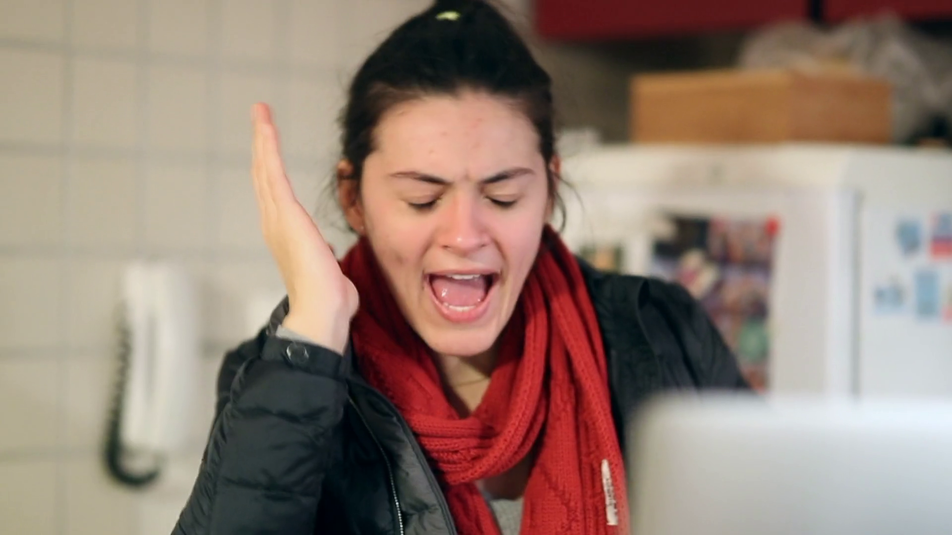 Woman Reaction Watching Screen Authentic Stock Footage SBV-348481536 ...