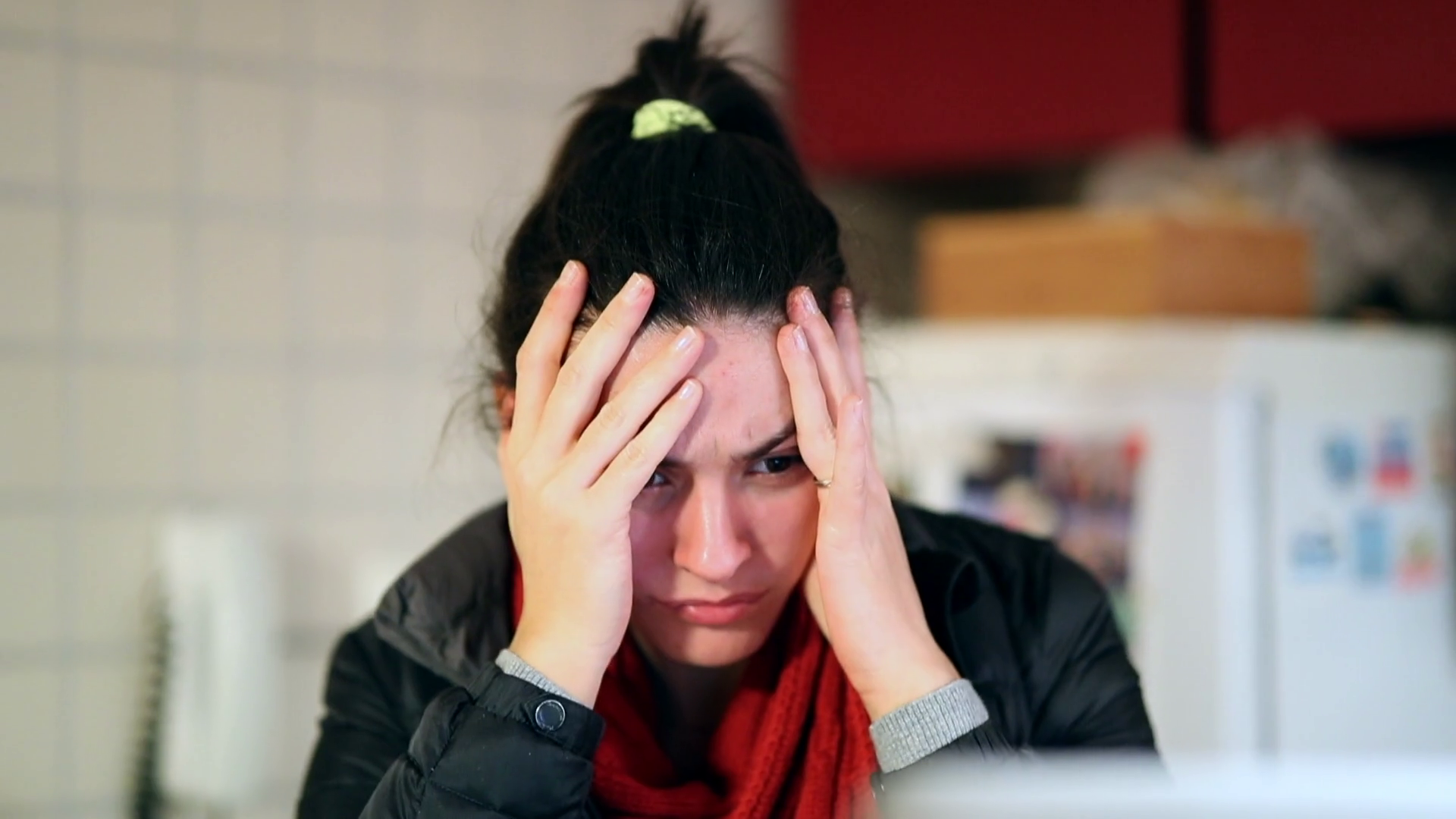 Woman Reaction Watching Screen Authentic Stock Footage SBV-348481534 ...
