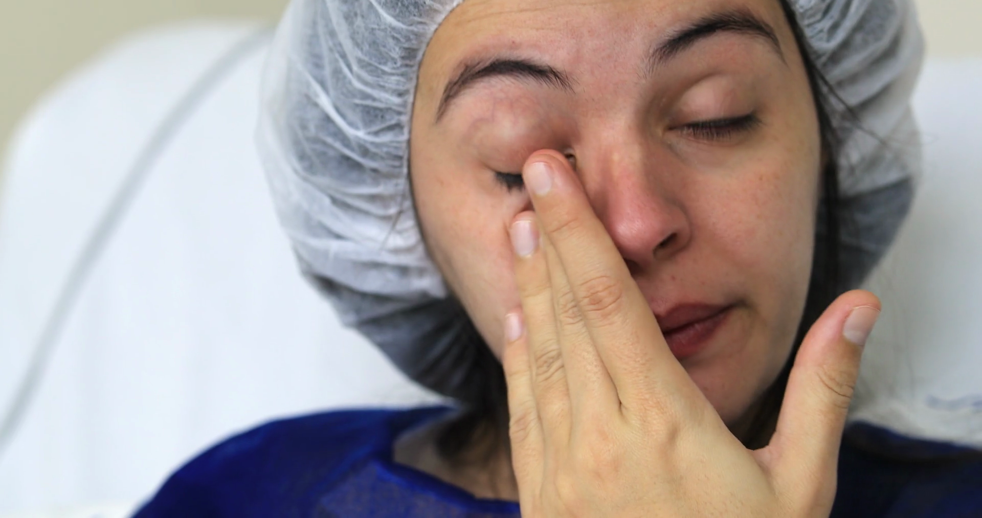 Hospital Discomfort: Woman Experiencing Pain Stock Footage SBV ...