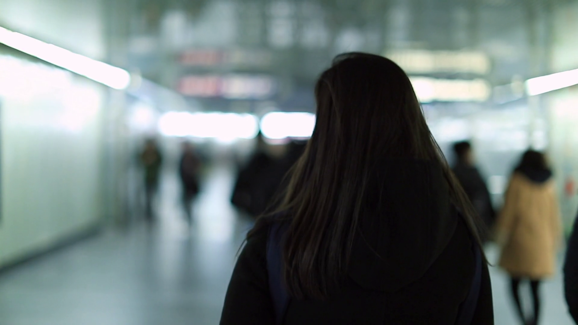 Woman Walking In Transit Inside Subway Metro Stock Footage SBV ...