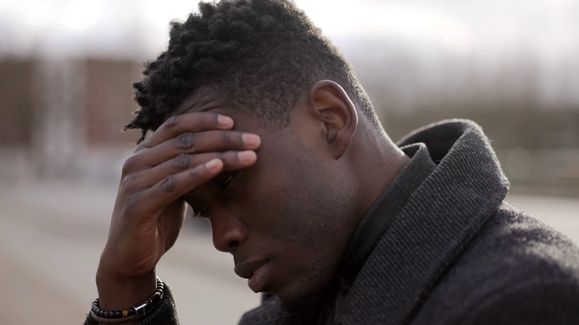 Portrait Of Stressed Young African Man Stock Footage SBV-348675203 ...