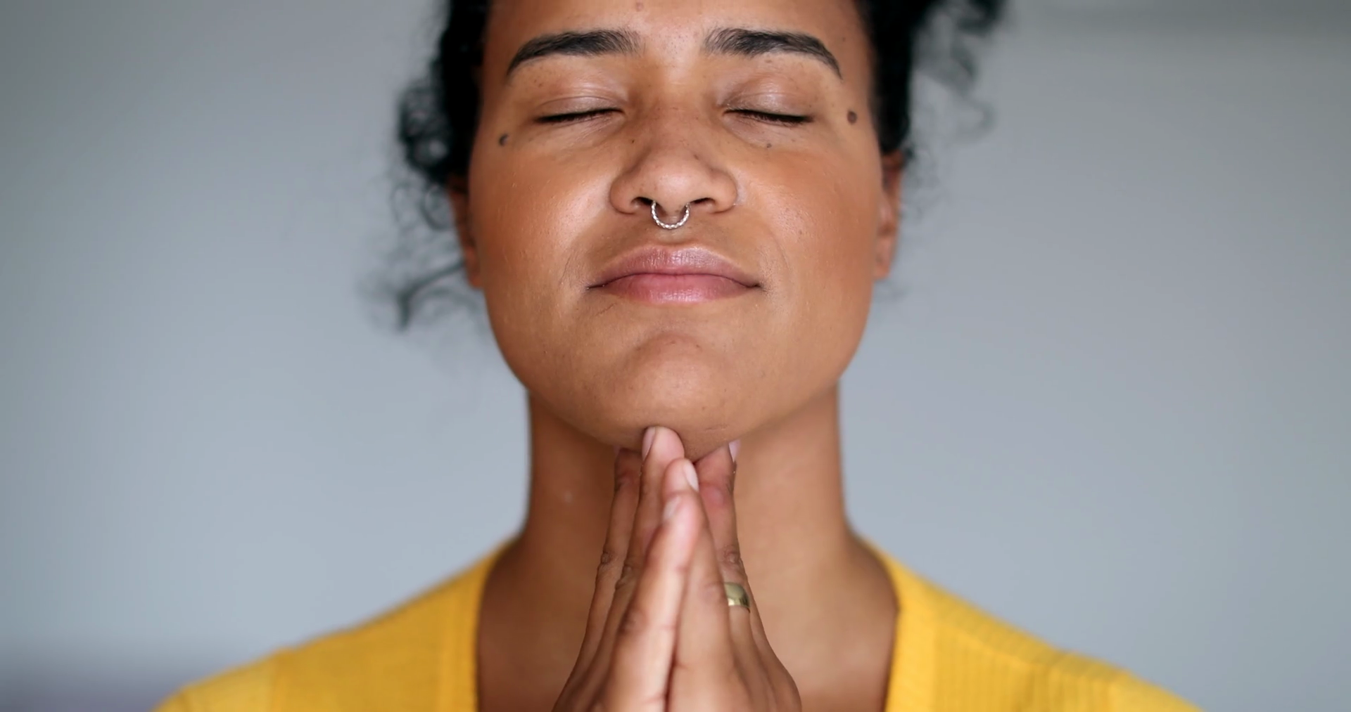 Young Black Woman Praying In Contemplation Stock Footage SBV-348480828 ...