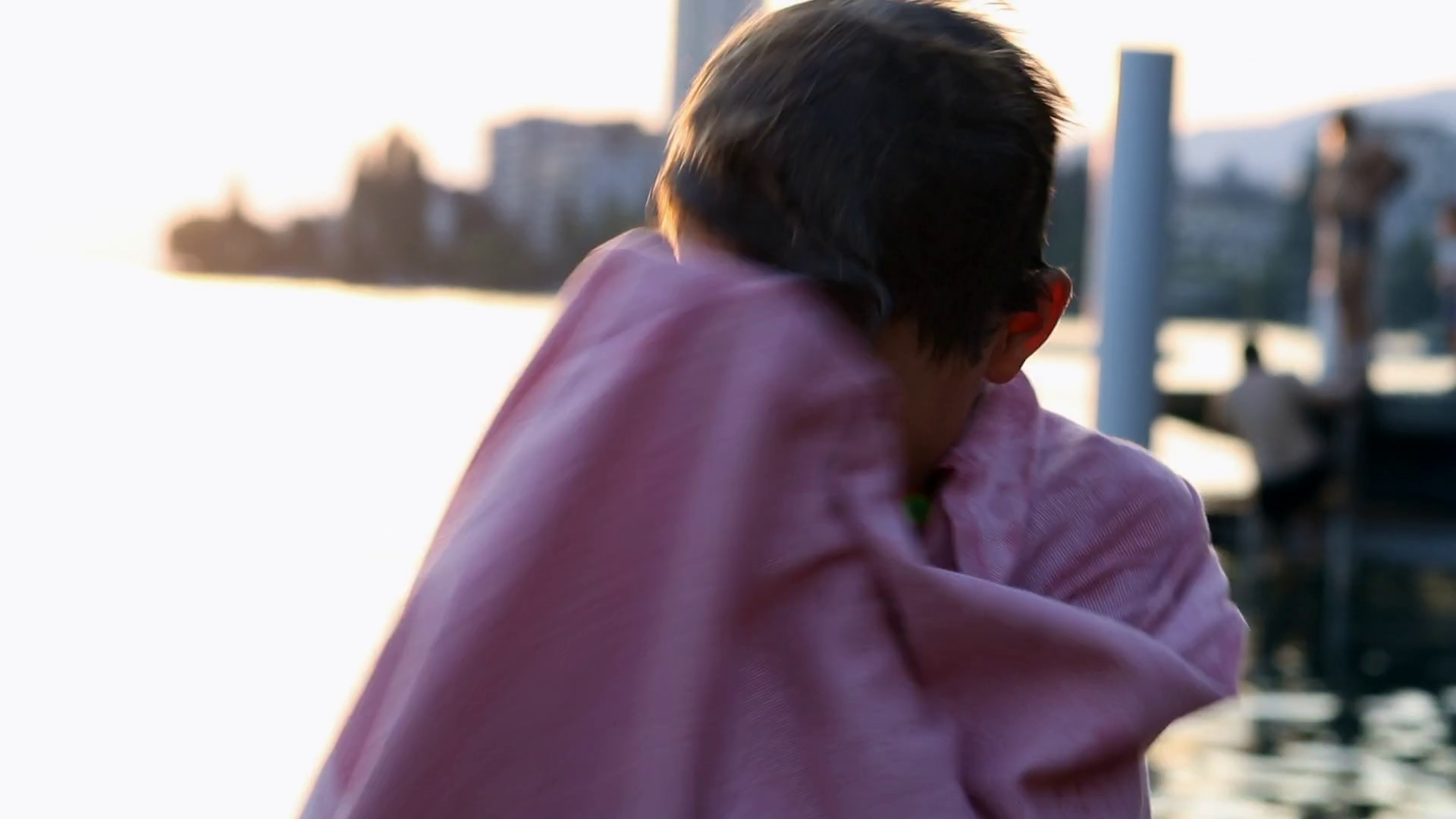 Young Boy Drying Body With Towel Child Dries Stock Footage SBV ...