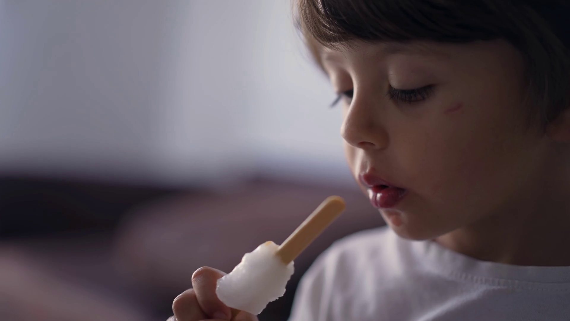 Young Boy Eating Popsicle Ice Cream Close Up Stock Footage SBV ...