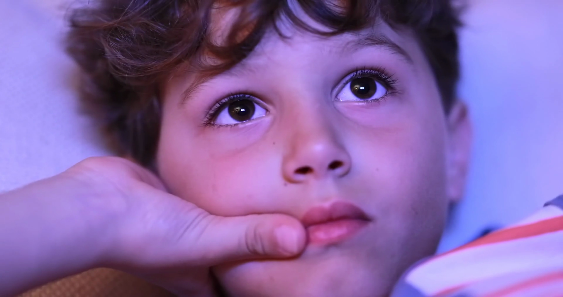 Young Boy Staring At Tv Screen At Night Stock Footage SBV-348607949 ...