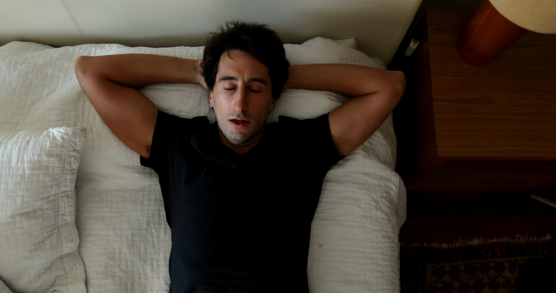 Young Man Lying Down In Bed Falling Asleep Stock Footage SBV-348820345 ...