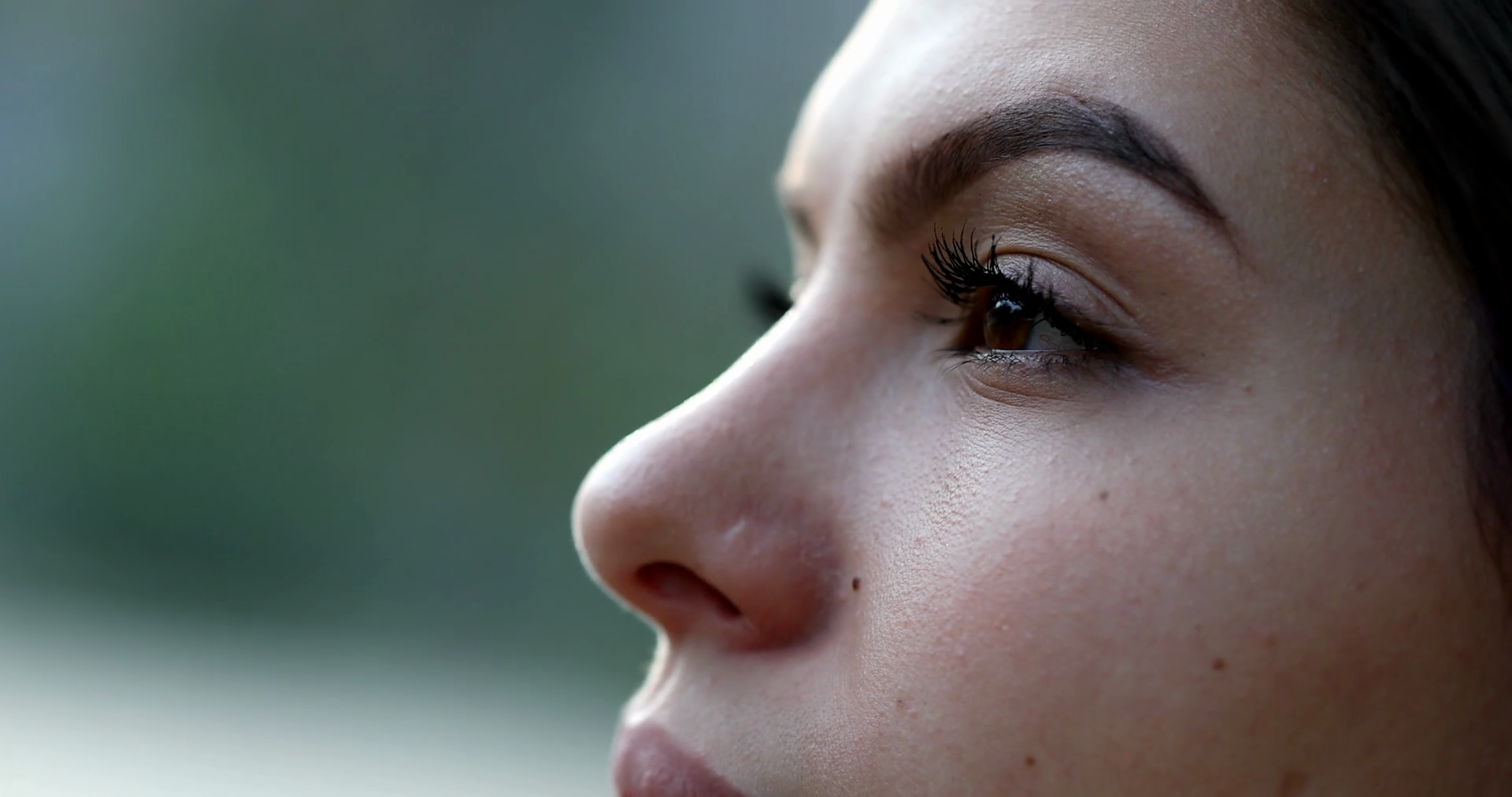 Young Woman Closing Eyes Taking Deep Breath Stock Footage SBV-348691853 ...