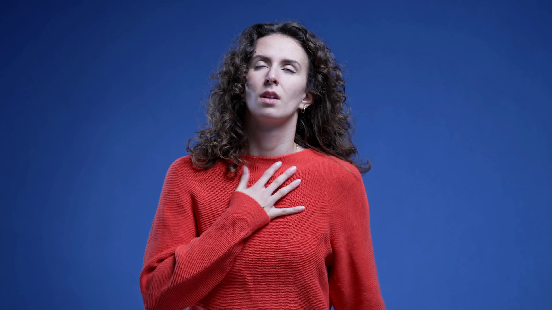 Young Woman Feeling Relief Putting Hand On Stock Footage SBV-348656664 ...