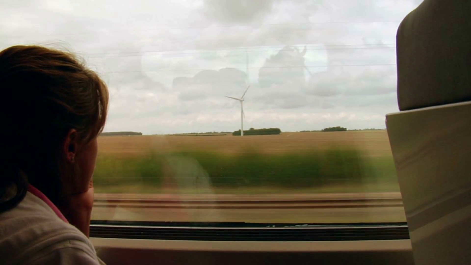Young Woman Looking Out Passenger Window On Stock Footage SBV-348434895 ...