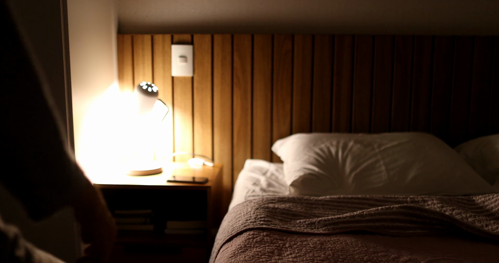 Young Woman Lying In Bed Turning Nightstand Stock Footage SBV-348797106 ...