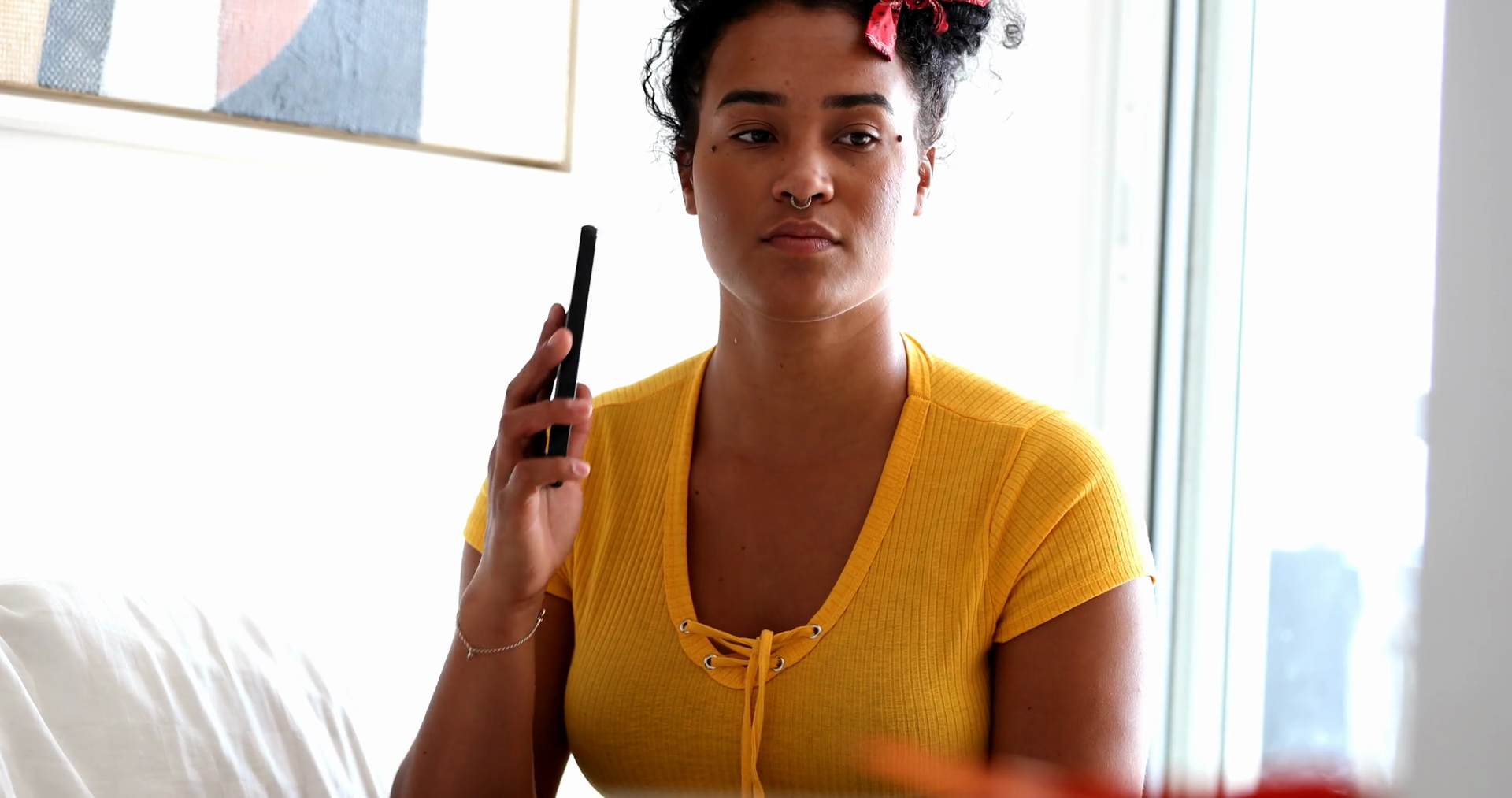 Young Woman Making Call Millennial Black Stock Footage SBV-348477461 ...