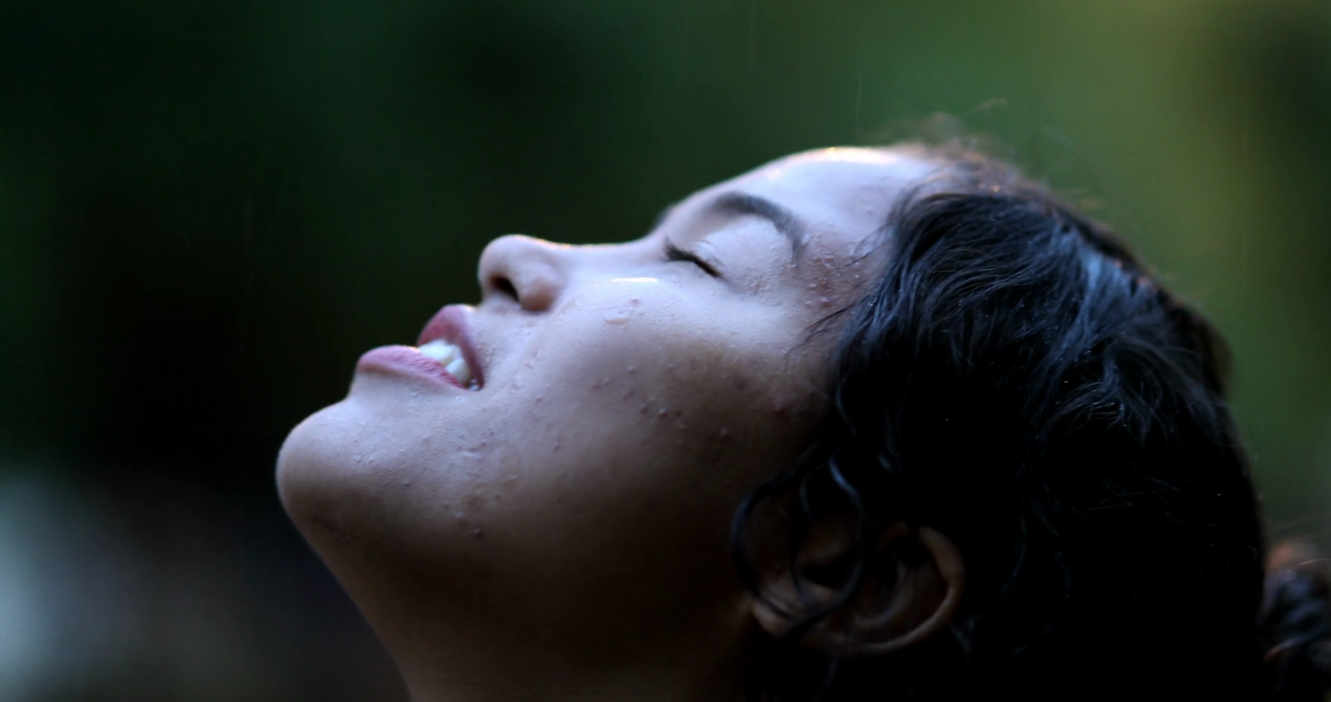Young Woman Standing In Rain Outside Close Stock Footage SBV-348487081 ...