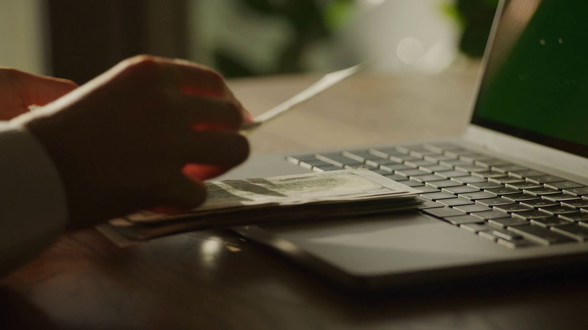 Hand Counting Money Near Laptop Stock Footage SBV-349116946 - Storyblocks