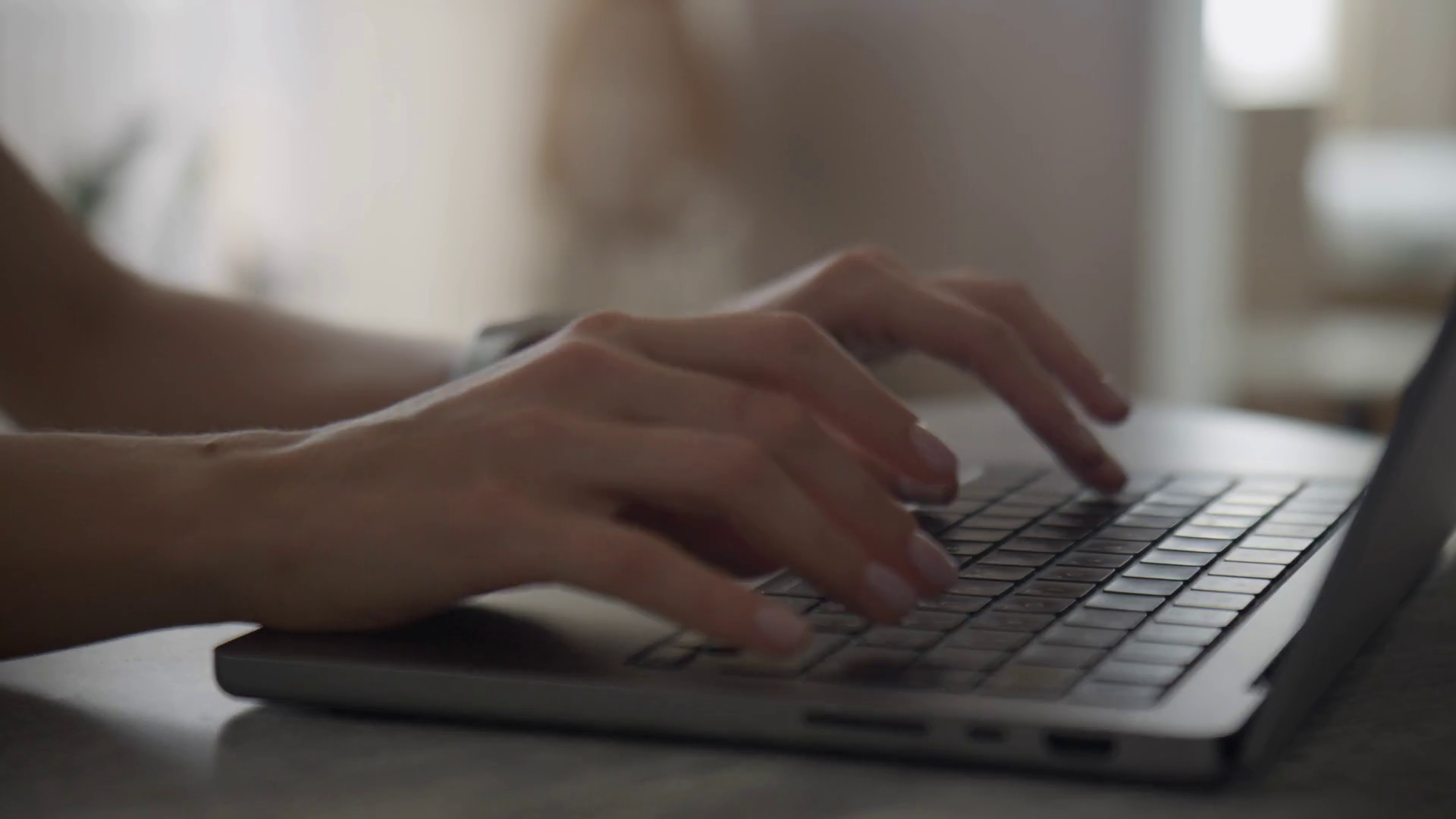 Woman Typing On Laptop Keyboard At Home Stock Footage SBV-351808016 ...