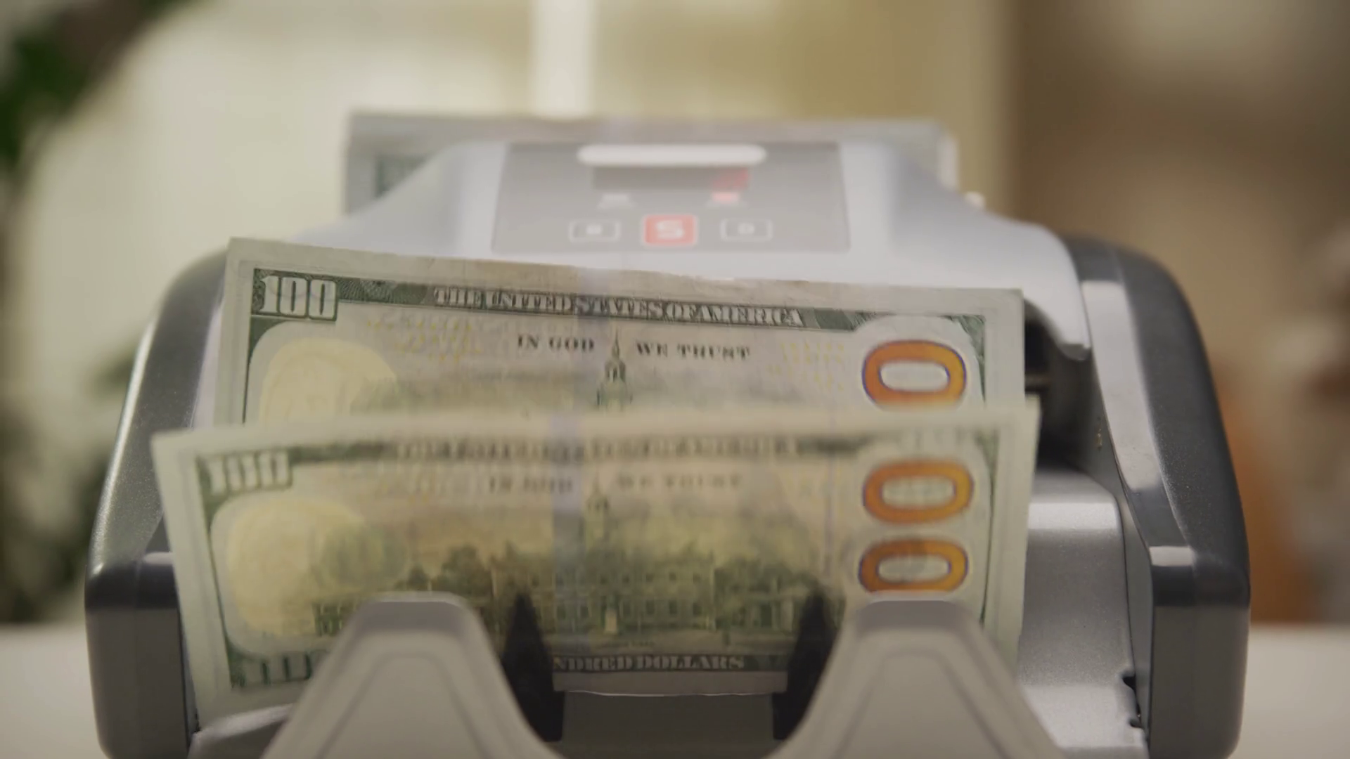 Money Counting Machine Processing Stacks Of Stock Footage SBV-351791174 ...