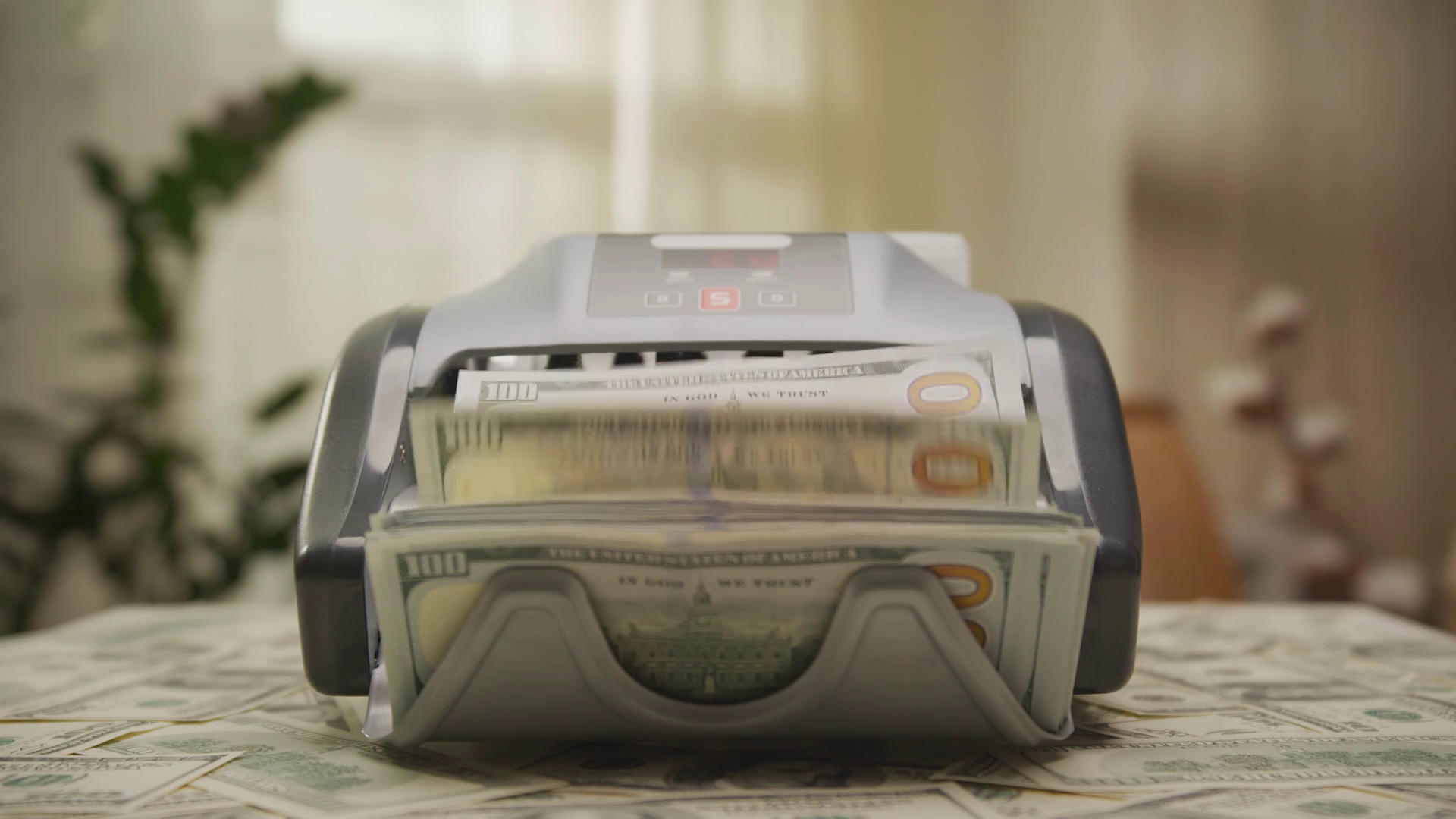 Dolly Zoom Of Cash In Money Counter Stock Footage SBV-351730682 ...