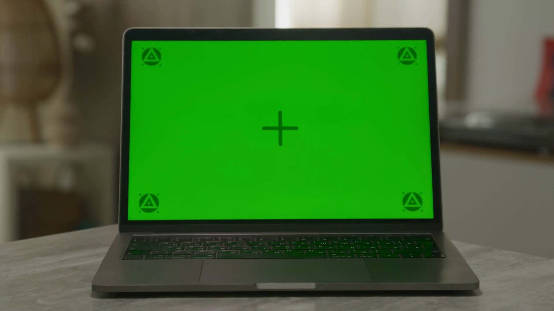Laptop With Green Screen Mockup On Table Stock Footage SBV-351842785 ...
