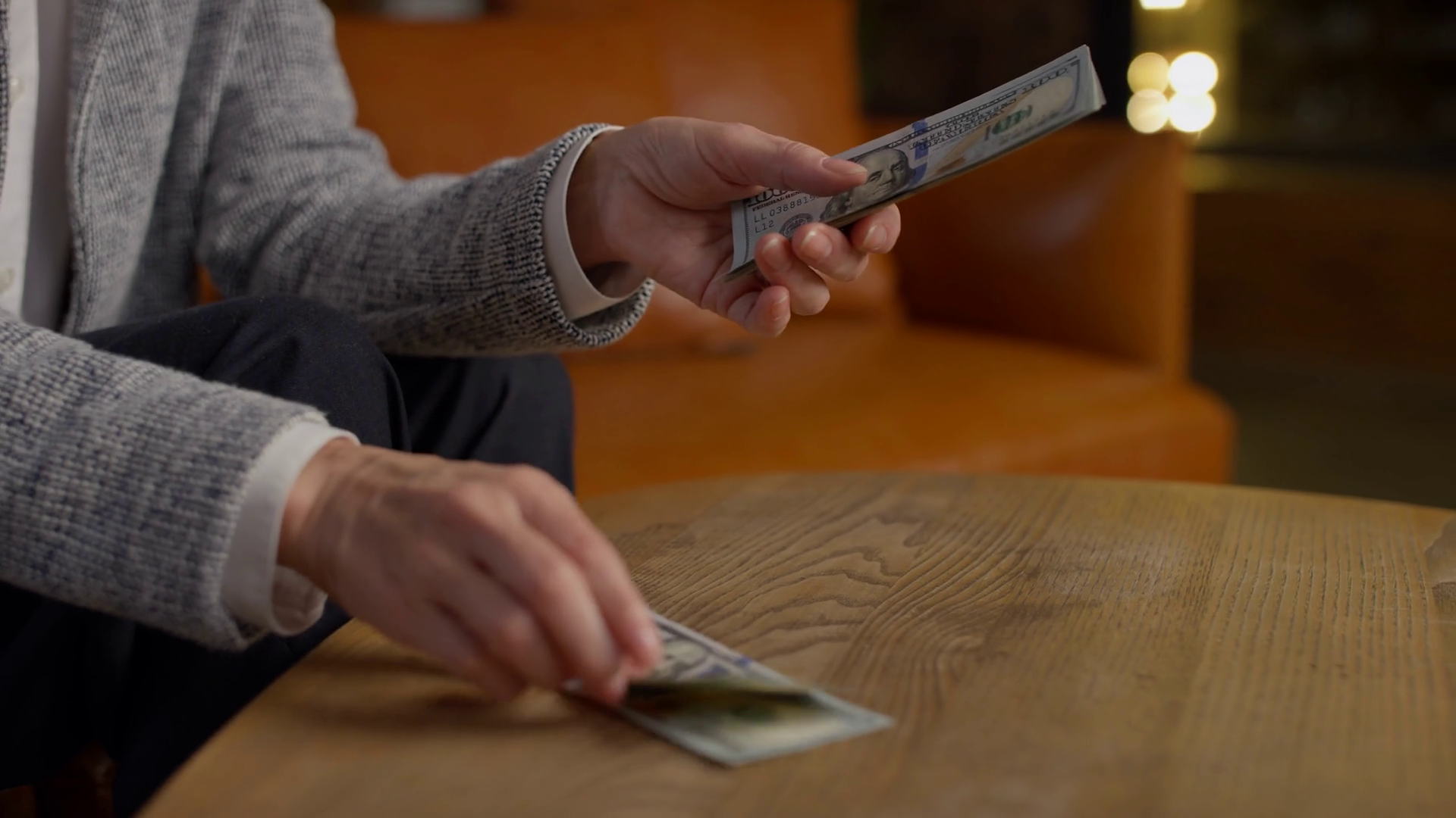 Businessperson Handling Cash With Hundred Stock Footage SBV-351703782 ...