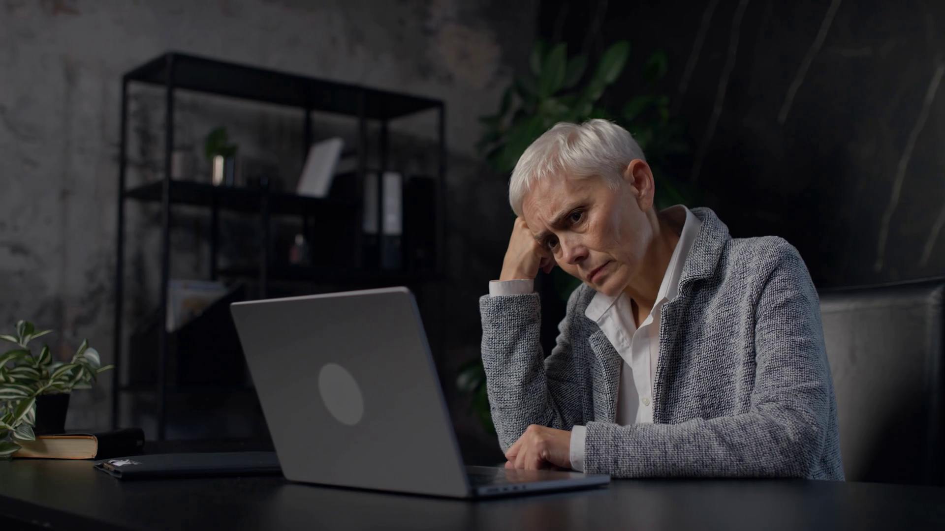 Senior Businesswoman Distressed Working On Stock Footage SBV-351690763 ...