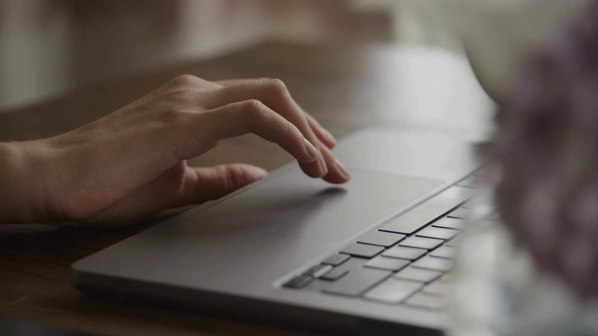 Woman Hand Using Laptop Touchpad Double Stock Footage SBV-352025964 ...
